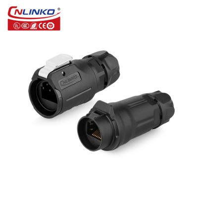 China IP68 Industrial Plug 8P8C RJ45 Waterproof Connector Ethernet Connection Type RJ45 Dual Connectors Cat5e Cat6 for Connect Network for sale