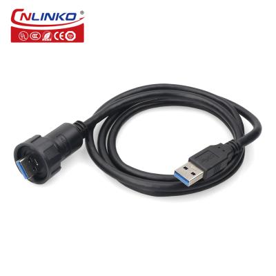 China CNLINKO USB 3.0 High Speed Data USB Cable Connector IP68 Waterproof Circular USB Port Plug Connector for sale