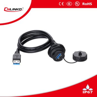 China CNLINKO USB 3.0 High Speed Data USB Cable Connector IP68 Waterproof Circular USB Port Plug Connector for sale