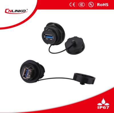 China CNLINKO USB 3.0 High Speed Data USB Cable Connector IP68 Waterproof Circular USB Port Plug Connector for sale