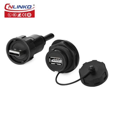 China Cnlinko Ip67 Waterproof Usb 2.0 Connector Usb Female Usb2.0 Extension Cable Connector for sale