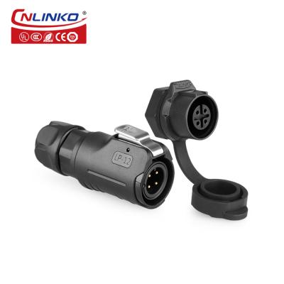 China Cnlinko M12 IP68 Cable Wire Circular Waterproof Power 4pin Connector Male and Female Panel Mount  Ebike Wire Cable Connector for sale