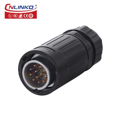 China CNLINKO 12 Pin Waterproof Bayonet Connector Cable M20 Plug Socket 12 Pin Circular Connector for CNC Milling Machine for sale