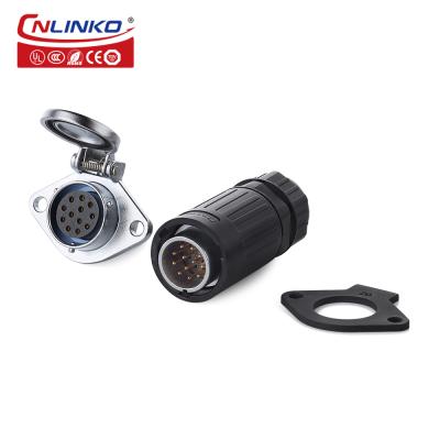 China CNLINKO 12 Pin Waterproof Bayonet Connector Cable M20 Plug Socket 12 Pin Circular Connector for CNC Milling Machine for sale