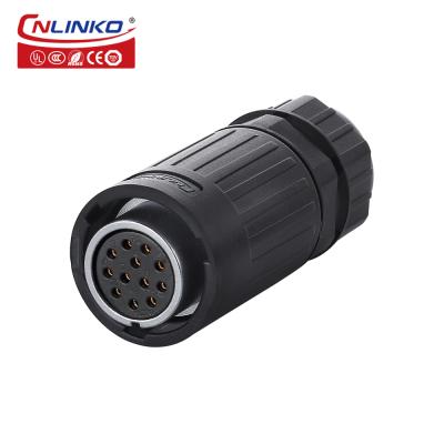 China CNLINKO 12 Pin Waterproof Bayonet Connector Cable M20 Plug Socket 12 Pin Circular Connector for CNC Milling Machine for sale