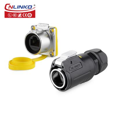 China CNLINKO LP24 RJ45 Waterproof Connector Internet LED Display 8P8C Connector Network CAT5E IP68 RJ45 Adapter Plug and Socket for sale