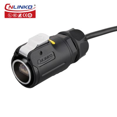 China CNLINKO LP24 RJ45 Waterproof Connector Internet LED Display 8P8C Connector Network CAT5E IP68 RJ45 Adapter Plug and Socket for sale
