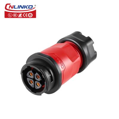 China Cnlinko YM Series M20 Plastic Quick Bayonet 4 Pin Circular Power Connector with Dustproof Cover Design for sale