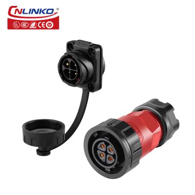 China Cnlinko YM Series M20 Plastic Quick Bayonet 4 Pin Circular Power Connector with Dustproof Cover Design for sale