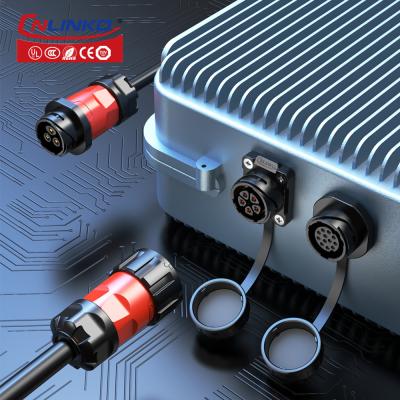 China Cnlinko YM Series M20 Plastic Quick Bayonet 4 Pin Circular Power Connector with Dustproof Cover Design for sale