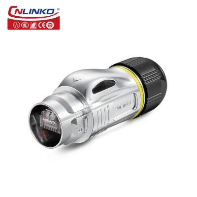 China Cnlinko BD24 Metal Waterproof RJ45 Panel Mount Connector RJ45 Ethernet Connector for sale