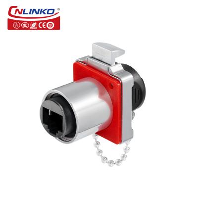 China Cnlinko BD24 Metal Waterproof RJ45 Panel Mount Connector RJ45 Ethernet Connector for sale