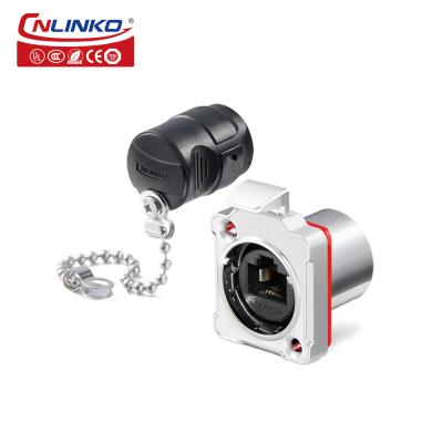 China Cnlinko BD24 Metal Waterproof RJ45 Panel Mount Connector RJ45 Ethernet Connector for sale