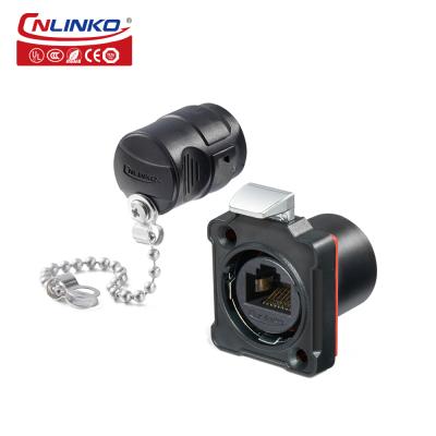 China Cnlinko BD24 Metal Waterproof RJ45 Panel Mount Connector RJ45 Ethernet Connector for sale