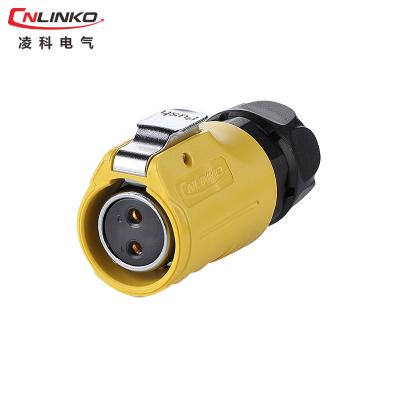 China Cnlinko M20 Quick Connector Cable 12v 20A 3 Pin Battery Connector Industrial Plug 3 Pin Pin Socket Connector for sale