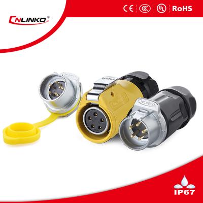 China Cnlinko M20 Quick Connector Cable 12v 20A 3 Pin Battery Connector Industrial Plug 3 Pin Pin Socket Connector for sale