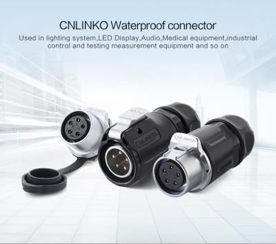 China Cnlinko M20 Quick Connector Cable 12v 20A 3 Pin Battery Connector Industrial Plug 3 Pin Pin Socket Connector for sale