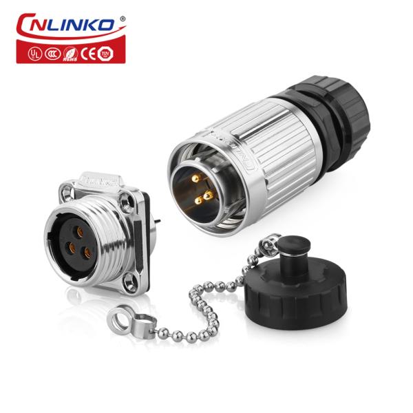 Quality 110V electrical Plug Socket Waterproof Connector Power Cord 3 Pin Metal Screw Connector for sale