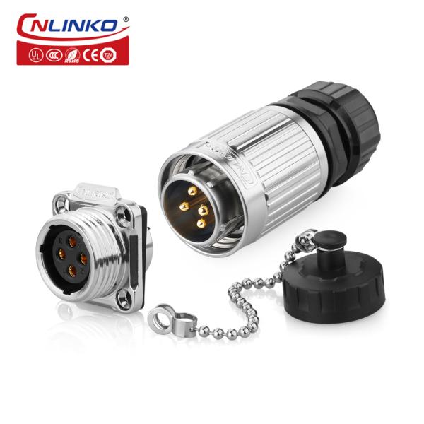 Quality CNLINKO M20 4 pin waterproof connector Outdoor 4 Pin Circular Plug Socket ip67 waterproof connector for sale
