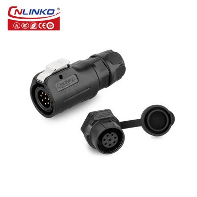 China CNLINKO M12 8pin Socket Ip68 Waterproof Power Connector for LED Screen Signal Supply Circular Lighting Plastic Metal Connectors for sale