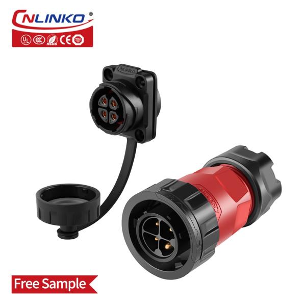 Quality CNLINKO M20 Waterproof Power Plug Socket Panel Mount 20A 4 Pin Cable Connector for sale