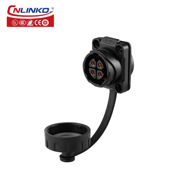 Quality CNLINKO M20 Waterproof Power Plug Socket Panel Mount 20A 4 Pin Cable Connector for sale