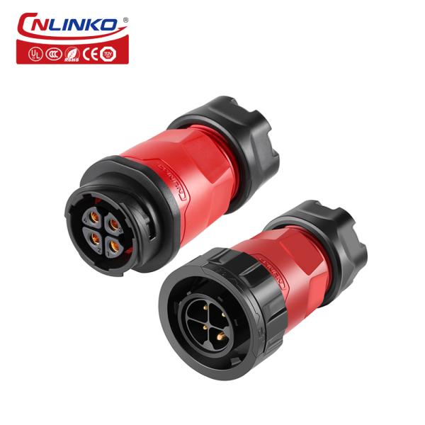 Quality CNLINKO M20 Waterproof Power Plug Socket Panel Mount 20A 4 Pin Cable Connector for sale