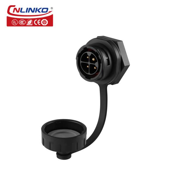 Quality CNLINKO M20 Waterproof Power Plug Socket Panel Mount 20A 4 Pin Cable Connector for sale