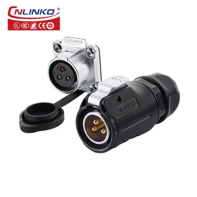 China Industrial 3 Pin Plug Socket Male and Female Wire Connector Waterproof Plug and Socket DC Power Jack Electrical Cable Connector for sale