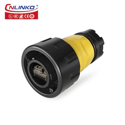 China YM24 RJ45 Waterproof Connector Plug Front Panel Mount Ethernet RJ45 Socket Connector for sale