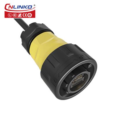 China YM24 RJ45 Waterproof Connector Plug Front Panel Mount Ethernet RJ45 Socket Connector for sale