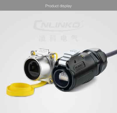 China Cnlinko Waterproof IP68 Ethernet Cable Rj45 Connector Socket for LAN Network System for sale