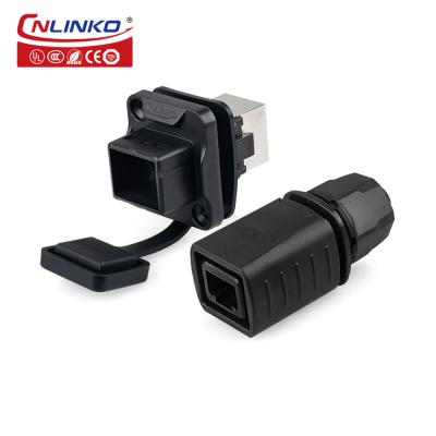 China IP67 Waterproof RJ45 Connector Plug to Socket Panel Mount Connector RJ45 Network Cable RJ45 Male Cat6 Connector for sale