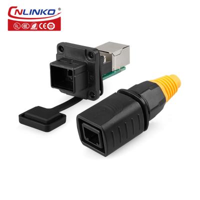 China IP67 Waterproof RJ45 Connector Plug to Socket Panel Mount Connector RJ45 Network Cable RJ45 Male Cat6 Connector for sale