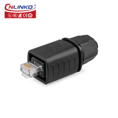 China IP67 Waterproof RJ45 Connector Plug to Socket Panel Mount Connector RJ45 Network Cable RJ45 Male Cat6 Connector for sale