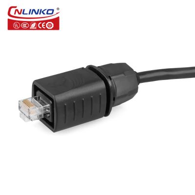 China IP67 Waterproof RJ45 Connector Plug to Socket Panel Mount Connector RJ45 Network Cable RJ45 Male Cat6 Connector for sale