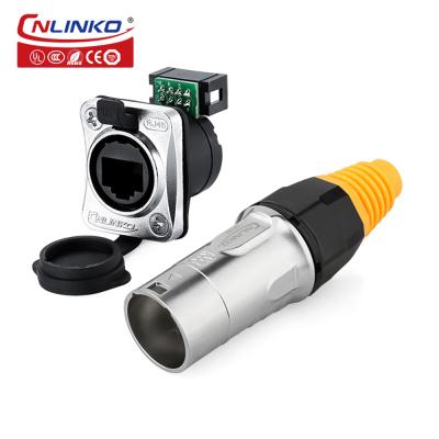 China Cnlinko Connector RJ45 Ethernet Dual Rj45 Waterproof Connector IP68 for Led Display signal Connector for sale