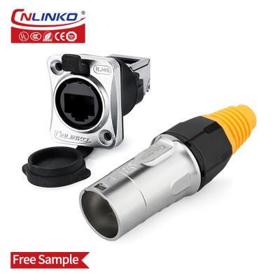 China CNLINKO Waterproof Dual RJ45 Connector, UTP CAT5E RJ45 Connector for Led Lighting for sale