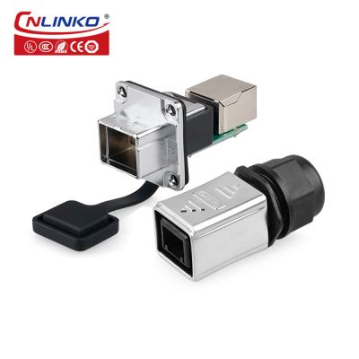 China CNLINKO 8P8C RJ45 Connector Shield Cat6 RJ45 Socket Waterproof RJ45 Connector with Dust Cover for sale