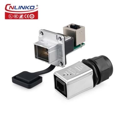 China CNLINKO 8P8C RJ45 Connector Shield Cat6 RJ45 Socket Waterproof RJ45 Connector with Dust Cover for sale