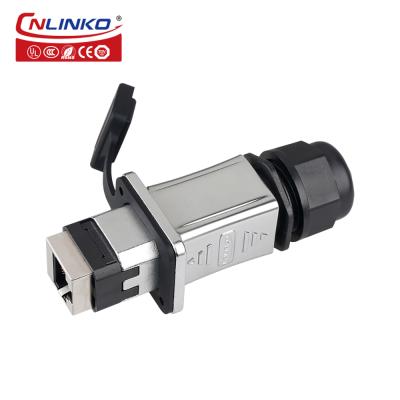 China CNLINKO 8P8C RJ45 Connector Shield Cat6 RJ45 Socket Waterproof RJ45 Connector with Dust Cover for sale