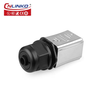 China CNLINKO 8P8C RJ45 Connector Shield Cat6 RJ45 Socket Waterproof RJ45 Connector with Dust Cover for sale