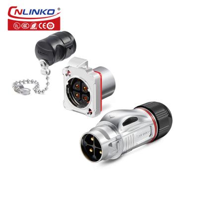 China M24 Metal Version Panel and Butt Mount 4 Pin Industrial Waterproof Power Connector for sale