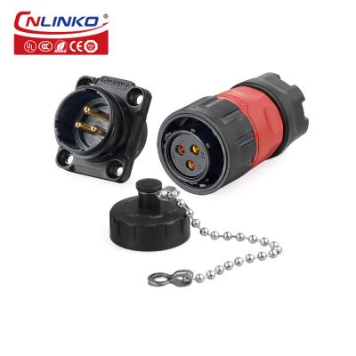 China CNLINKO Connectors Cables Wire Industrial Connector Plug  Waterproof 220V Circular Electrical Waterproof 3 Pin Connector for sale