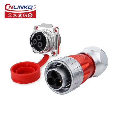 China CNLINKO Factory Panel Mount 3pin Connector 3 Pin Dc Plug Waterproof Ip67 Electrical Connector for Power Generator for sale