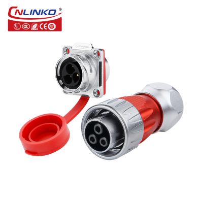 China CNLINKO Factory Panel Mount 3pin Connector 3 Pin Dc Plug Waterproof Ip67 Electrical Connector for Power Generator for sale