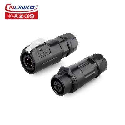 China M12 Circular PBT Shell Black Colour 4 Pin Power Connector Dc Cable Connector for sale