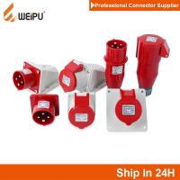 Quality Weipu TYP Industrial Plug Socket 16A-32A Red 4Pin IP44 for sale