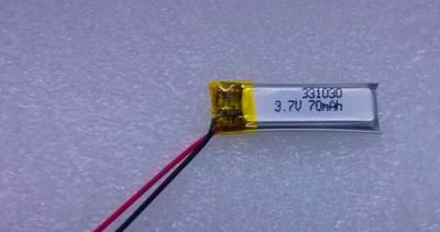 China 331030 3.7V 70mAh li polymer battery for bluetoth, 3D glasses for sale