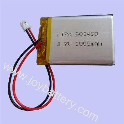 China 603450 3.7V 1000mAh lip For Digital Products, Camera, MP3, MP4, MP5, DVD, Booth headphones for sale